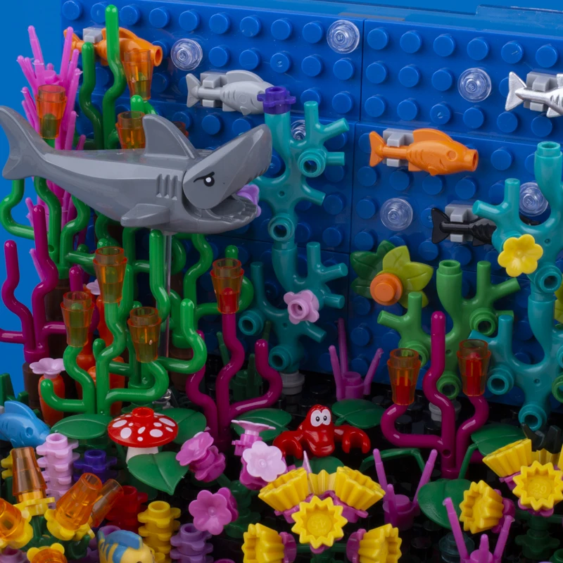 Sea Animal Moc Building Blocks Fish Plants For Kid Gift Baseplates ...