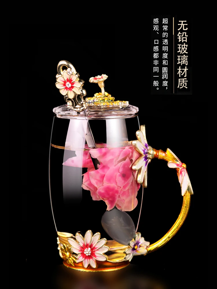 Enamel-color-water-cup-household-glass-cup-coffee-cup-flower-tea-cup ...