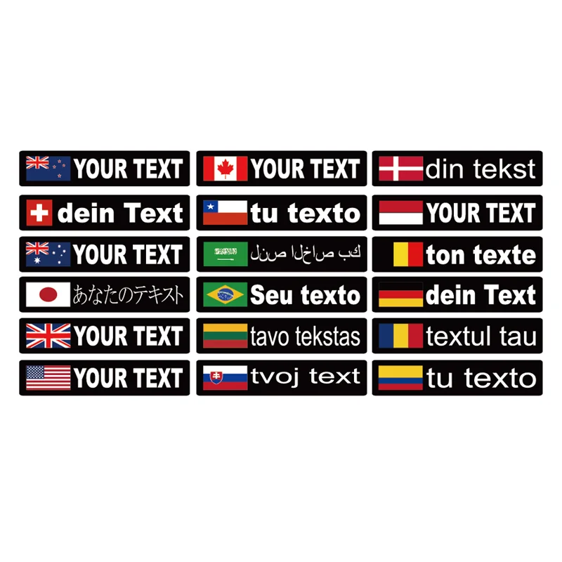 Custom-Flag-Custom-Name-Text-Personality-Decal-Waterproof-Reflective ...