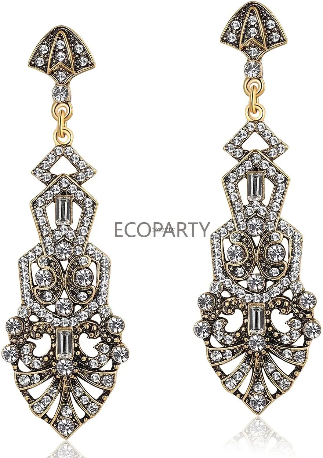1920s Flapper Earrings Roaring 20s Great Gatsby Rhinestone Earrings ...