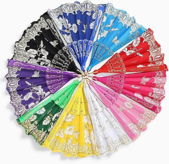 Vintage Gold Lace Folding Hand Fan ，Women's Luxury Accessory for ...