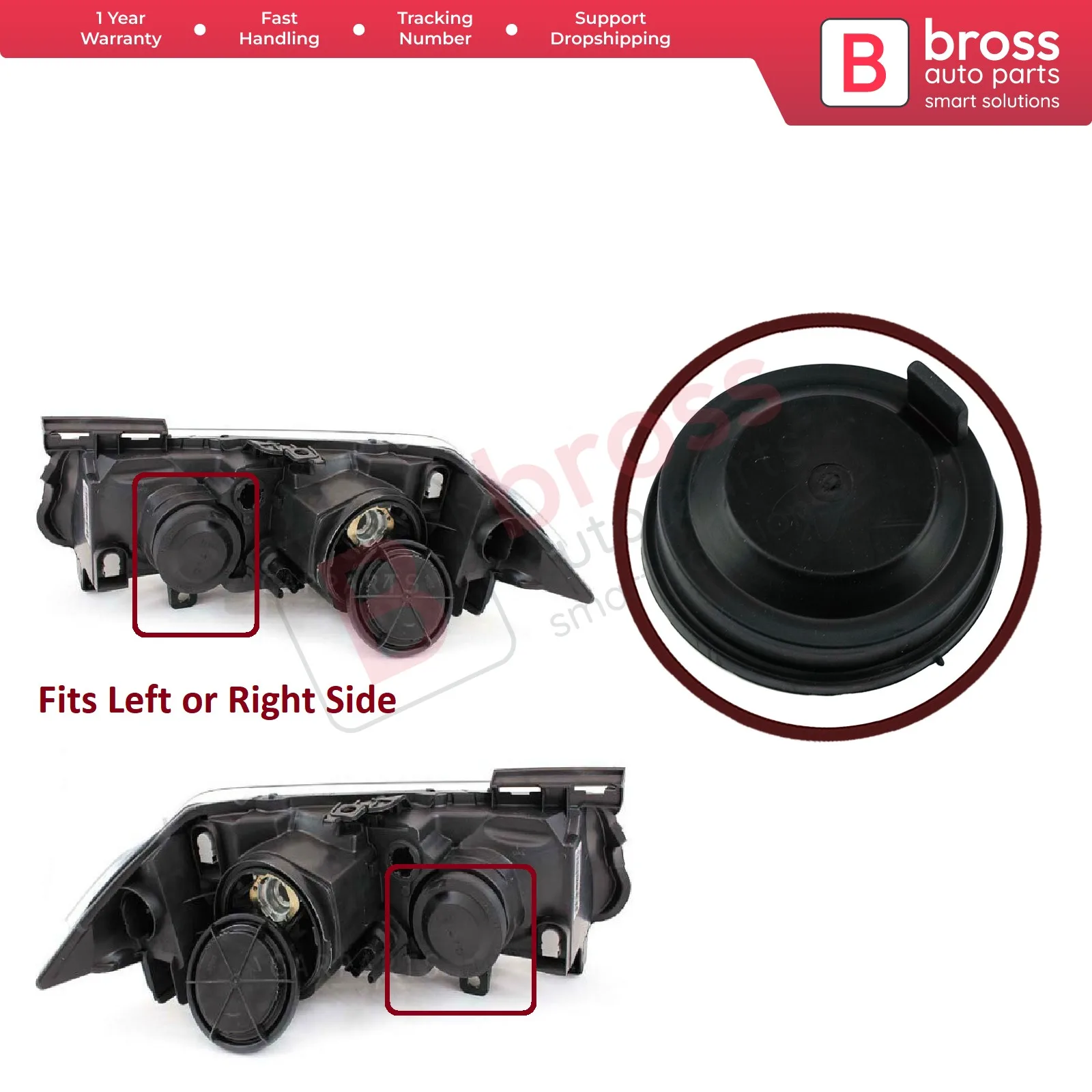 BSP604 Front Right or Left Side Headlight Headlamp Cap Bulb Dust Rubber ...