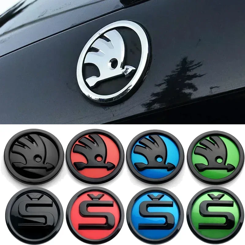 80mm 90mm Car Front Replaced Badge Rear Trunk Sticker for Skoda Octavia ...