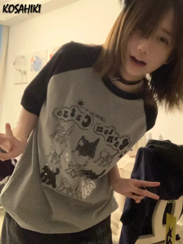 Japanese-Summer-Tops-Cartoon-Print-Loose-T-Shirts-Women-Casual-Y2k ...