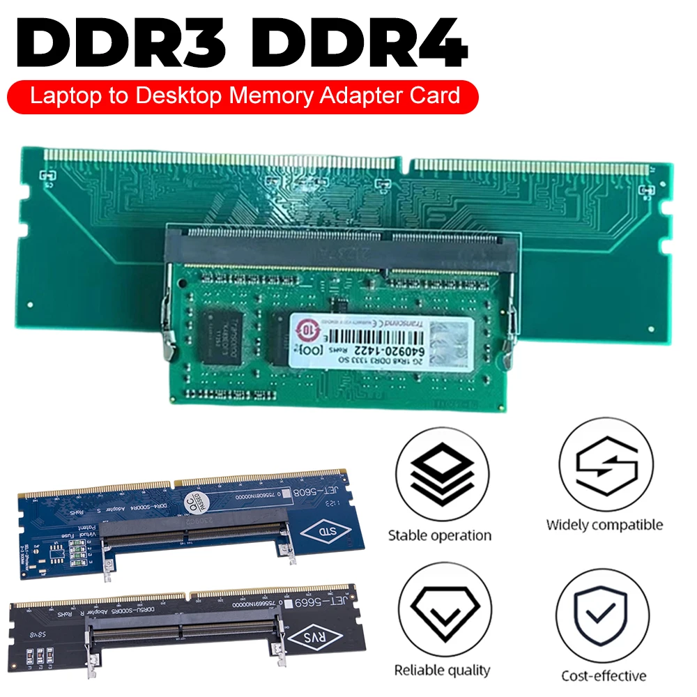 DDR3 DDR4 Laptop To Desktop Memory Adapter Card SO-DIMM To PC DIMM ...