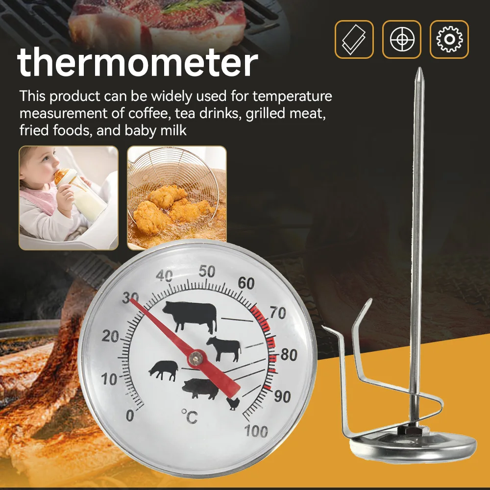 BBQ-Thermometer-Stainless-Steel-Meat-Temperature-Meter-Food-Kitchen ...