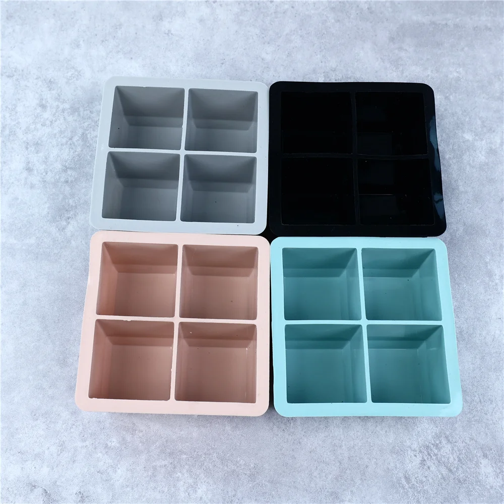 4-Grid-Big-Ice-Tray-Mold-Giant-Jumbo-Large-Food-Grade-Silicone-Ice-Cube ...