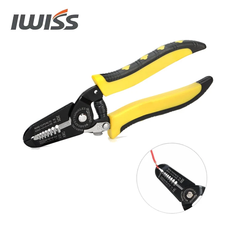 IWISS IWS 049 Multi functional Wire Stripper and Cable Cutter for AWG22 10 Cable Wire 7.5 inch ...