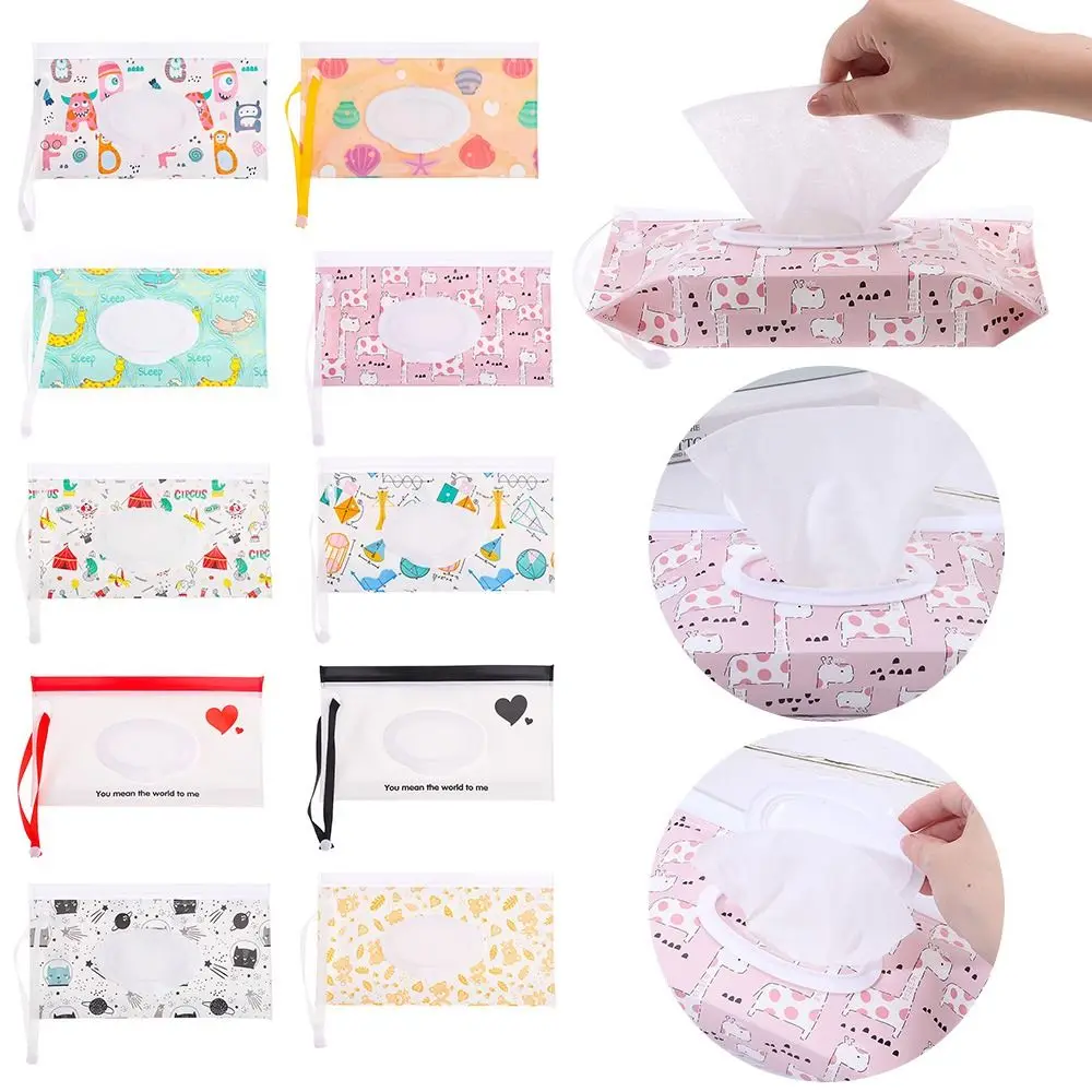 EVA-Baby-Wet-Wipe-Pouch-Wipes-Holder-Case-Flip-Cover-Snap-Strap ...