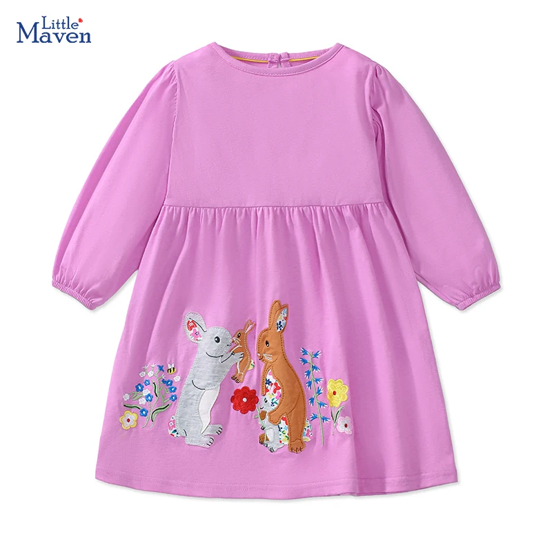 Little-maven-Baby-Girls-Princess-Dress-Kids-Clothes-Cotton-Long-Sleeves ...