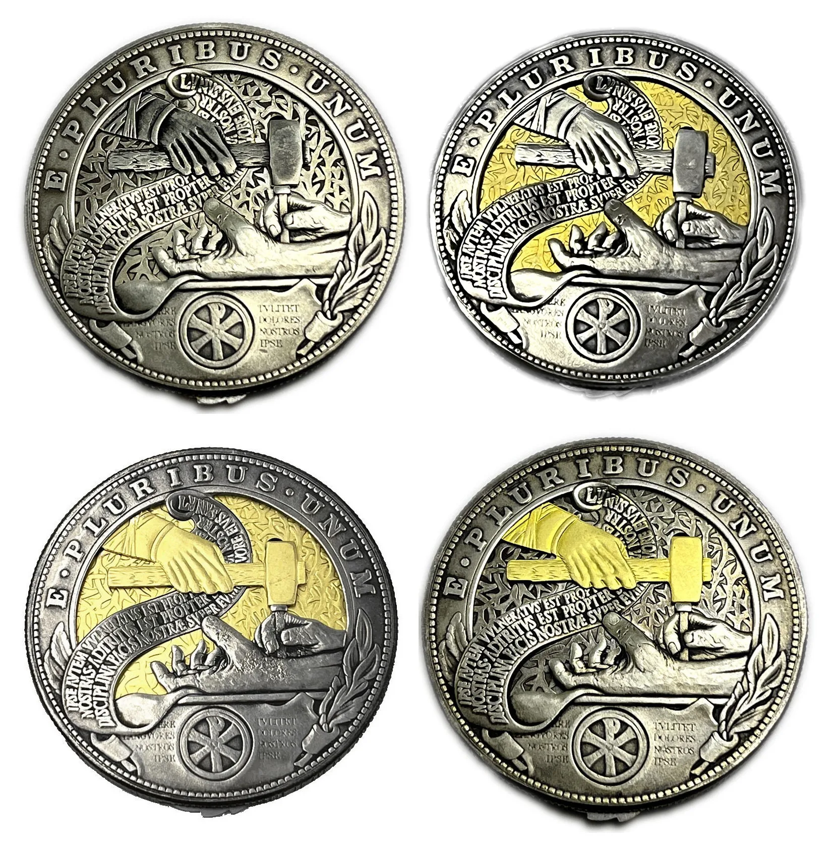 Movable-Mechanism-Coin-4pcs-lot-USA-Hobo-Nickel-Morgan-Dollar-Roman-s ...