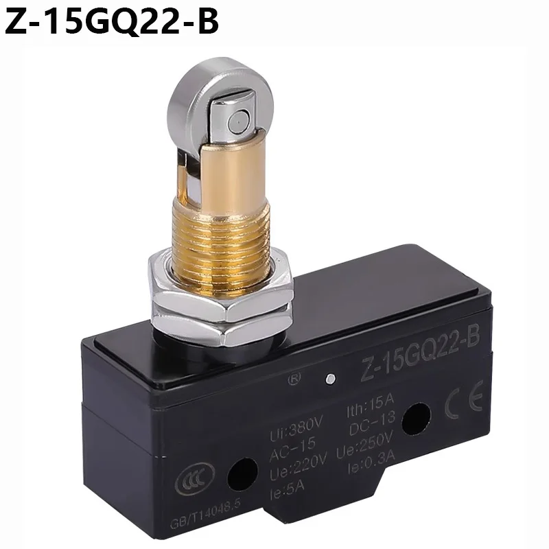 1pcs 15A Z-15GQ22-B SPSD Panel Mount Roller Plunger Basic 1NO 1NC Limit Switch 12mm