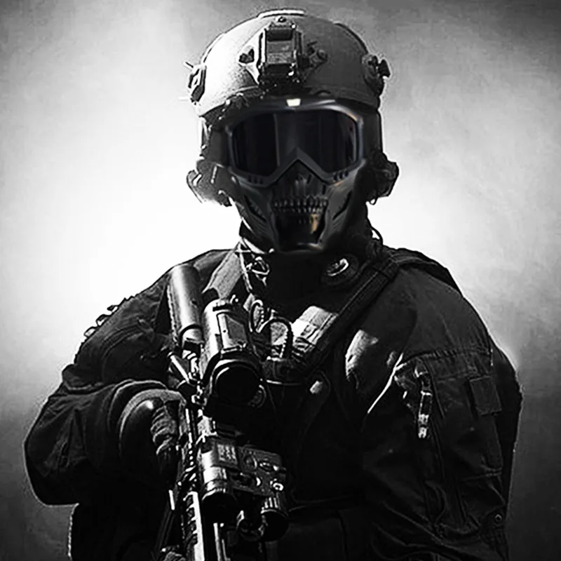 Tactical Goggles Multipurpose Glasses Eye-wear with Skull Mouth Face ...