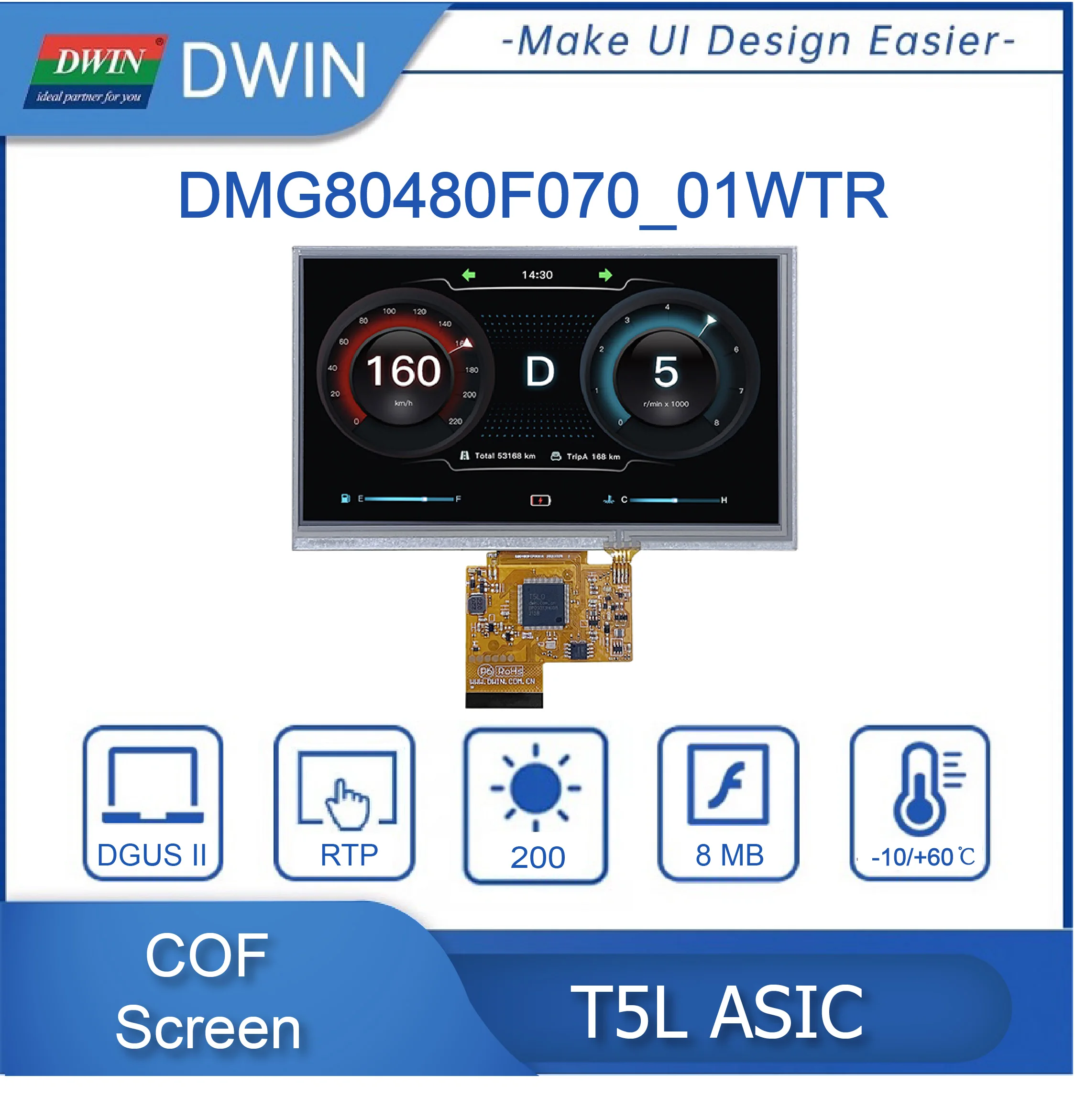 DWIN-7-inch-800-480-resolution-262K-colors-TN-TFT-LCD-COF-structure ...