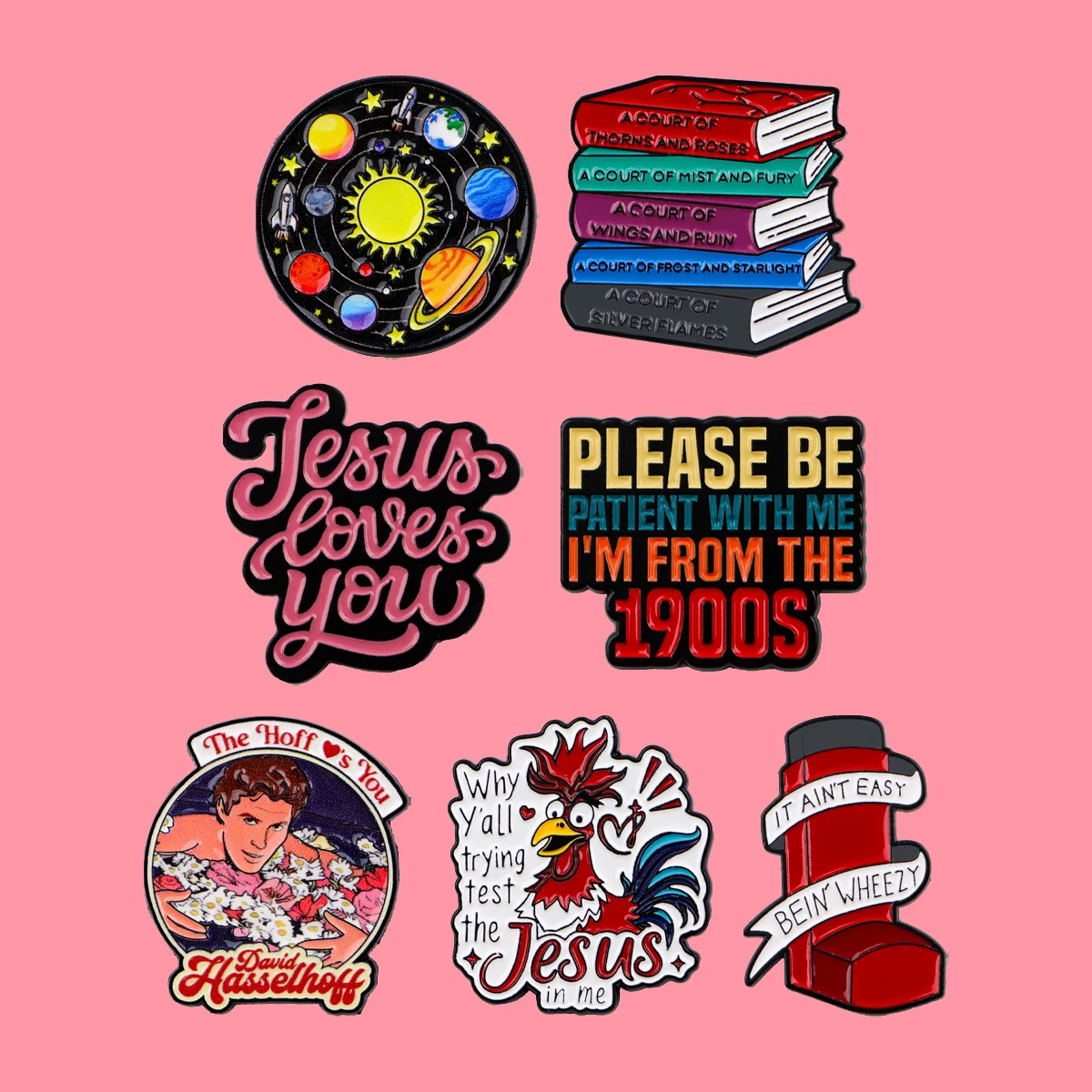 Funny Cartoon Quotes Enamel Pins The Hoff Phrase Brooch Lapel Pin Badge ...