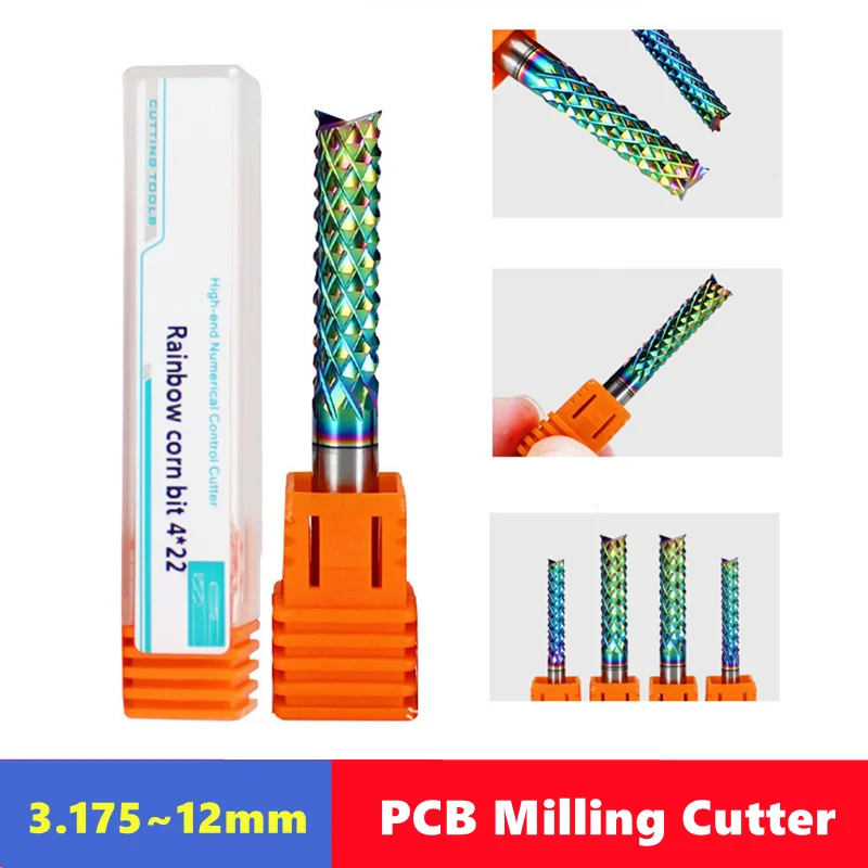 V shape Corn Teeth CNC Router Bit 3.175/4/6/8/10/12mm Shank DLC Coating ...