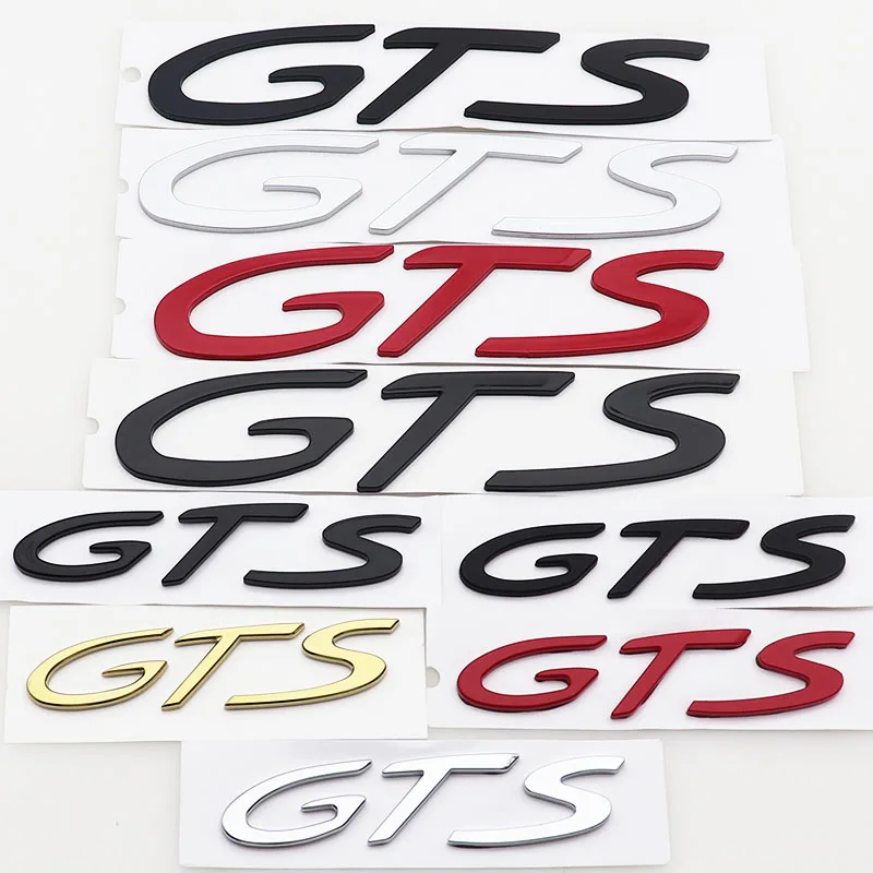3d Gts Abs 자동차 펜더 사이드 로고 레터 스티커 리어 범퍼 테일 도어 트렁크 스티커 자동차 리어 엠블럼 스티커