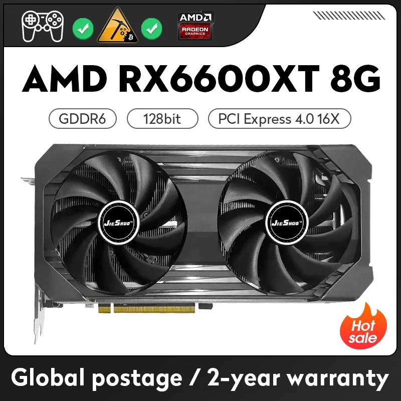 JIESHUO-AMD-RX-6600XT-8GB-2048SP-video-graphics-card-GDDR6-GPU-128bit ...