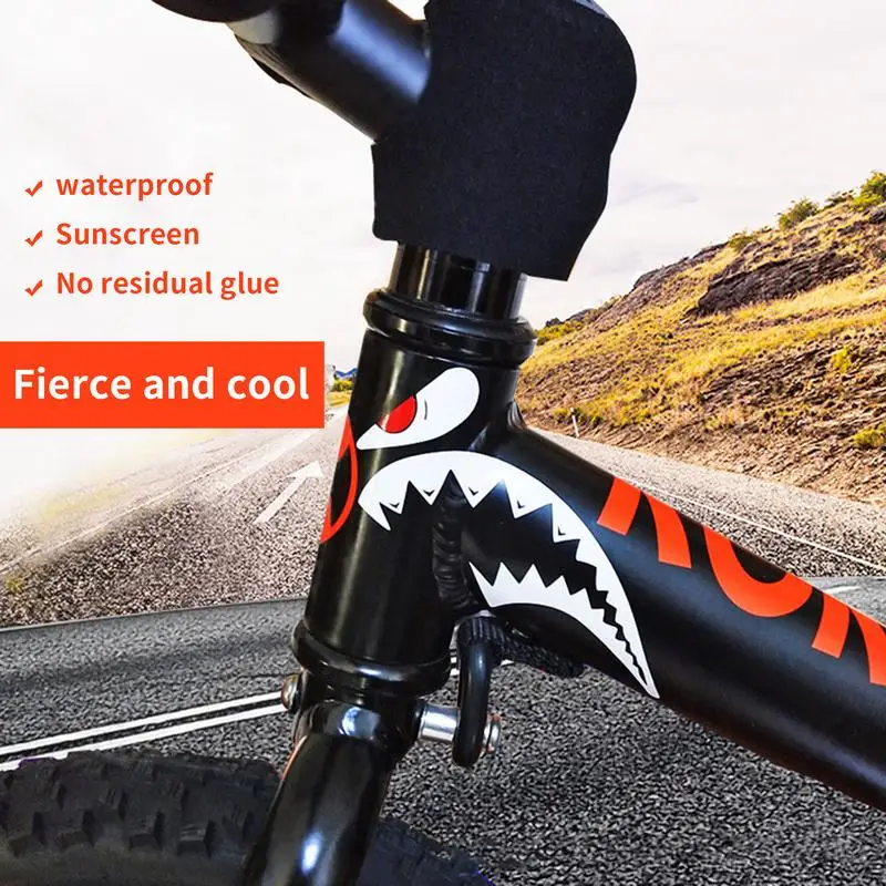 Bicycle-Frame-Decorative-Sticker-MTB-Shark-Head-Tube-Stickers ...