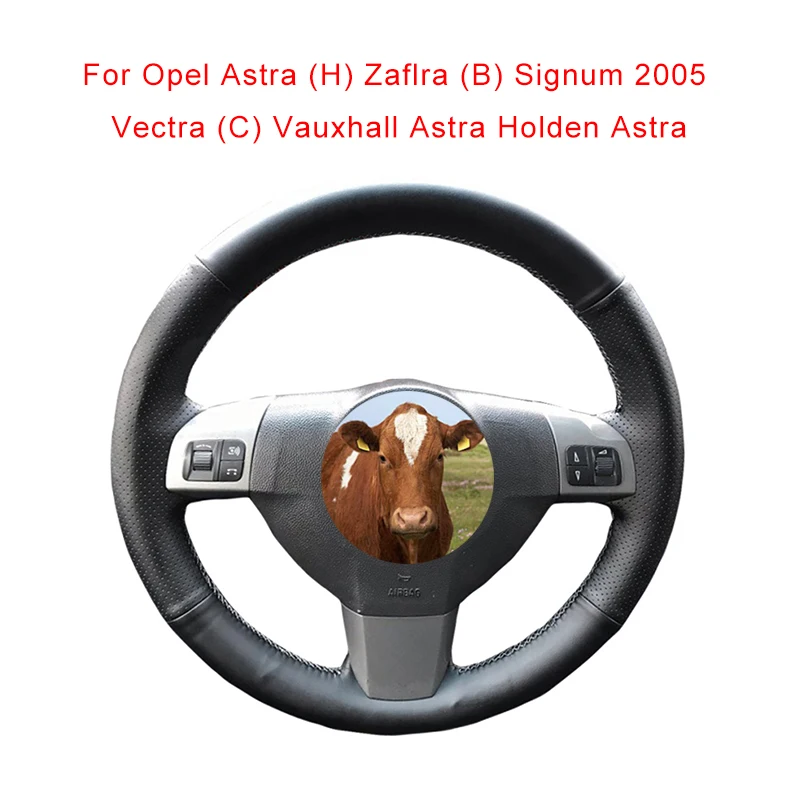 Cowhide-Leather-Car-Steering-Wheel-Cover-Wrap-For-Opel-Astra-H-Zaflra-B ...
