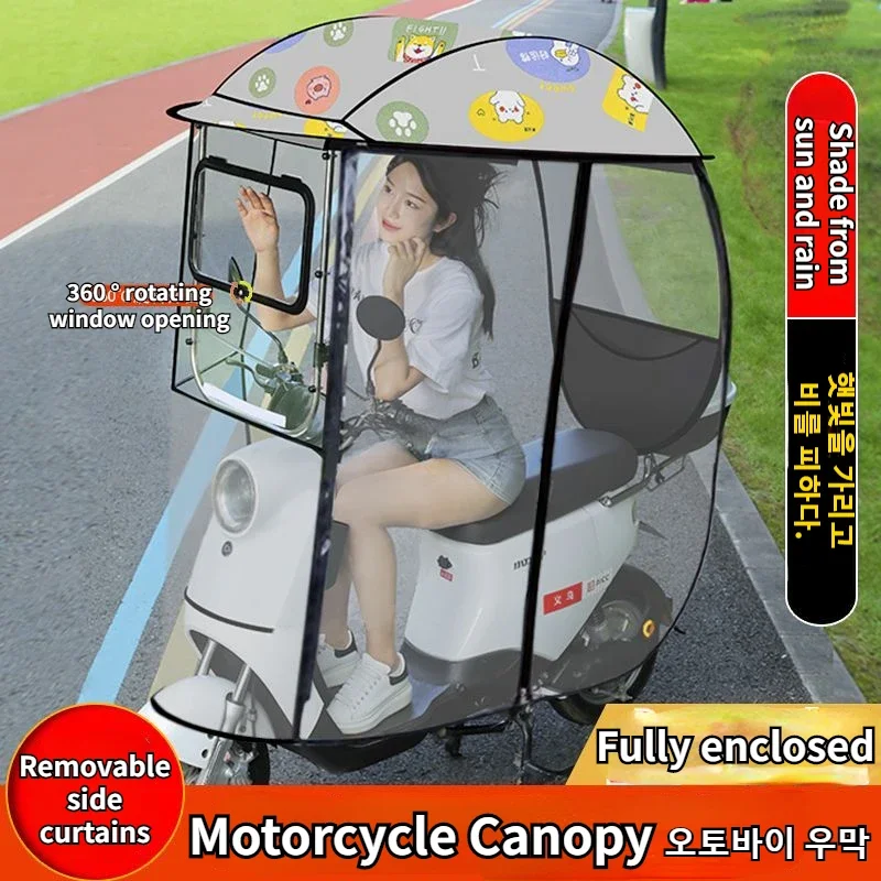 Fully-Enclosed-Canopy-for-Electric-Vehicles-Motorcycle-Windproof-and ...