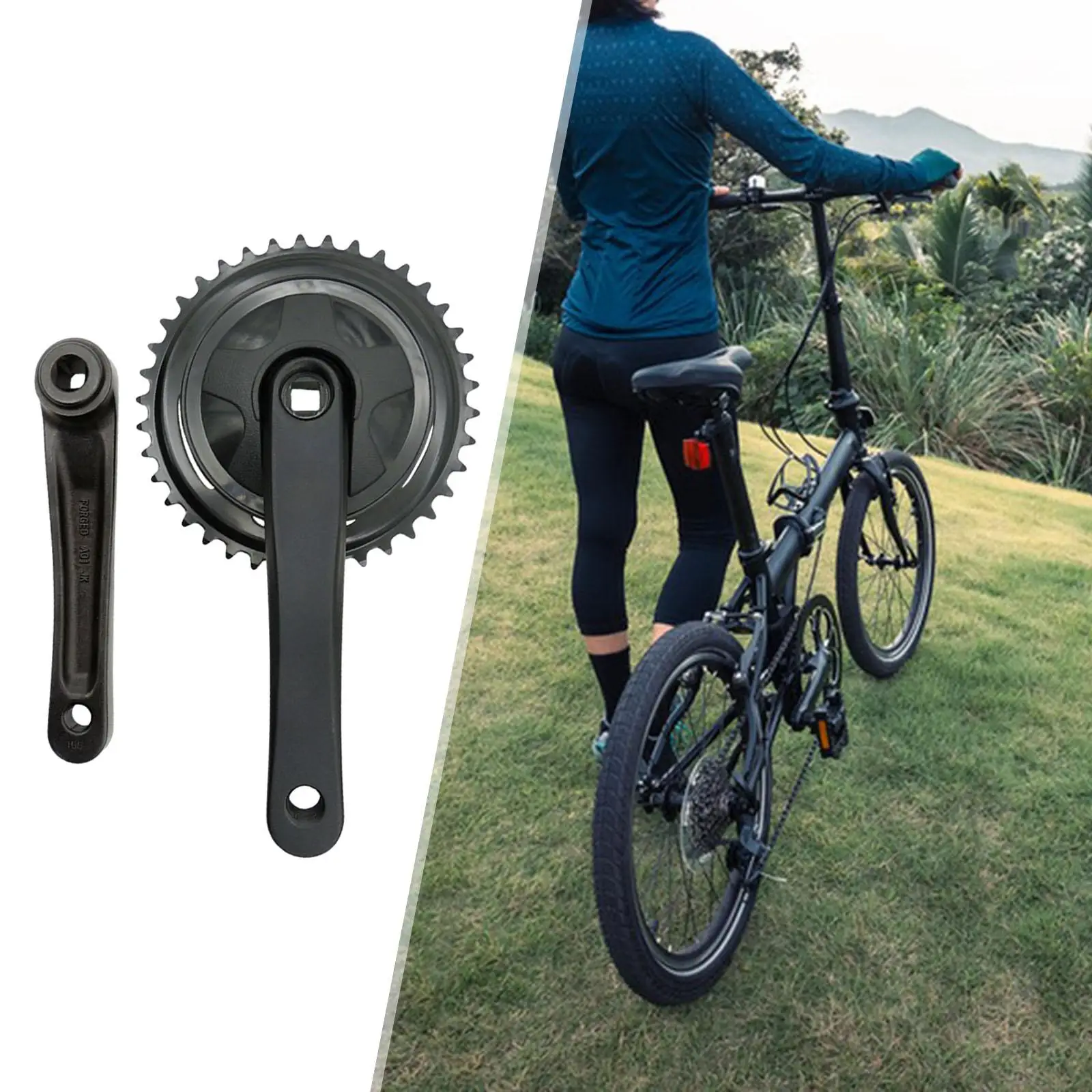 Bicycle-Crankset-Bike-Parts-Portable-38T-Aluminum-Bicycle-Crank-Arm-for ...