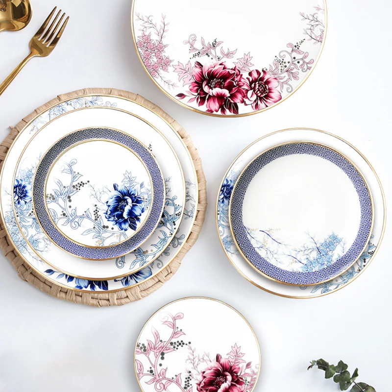 Chinese Large Dishes And Plates Sets High Quality Bone Porcelain Coffee ...