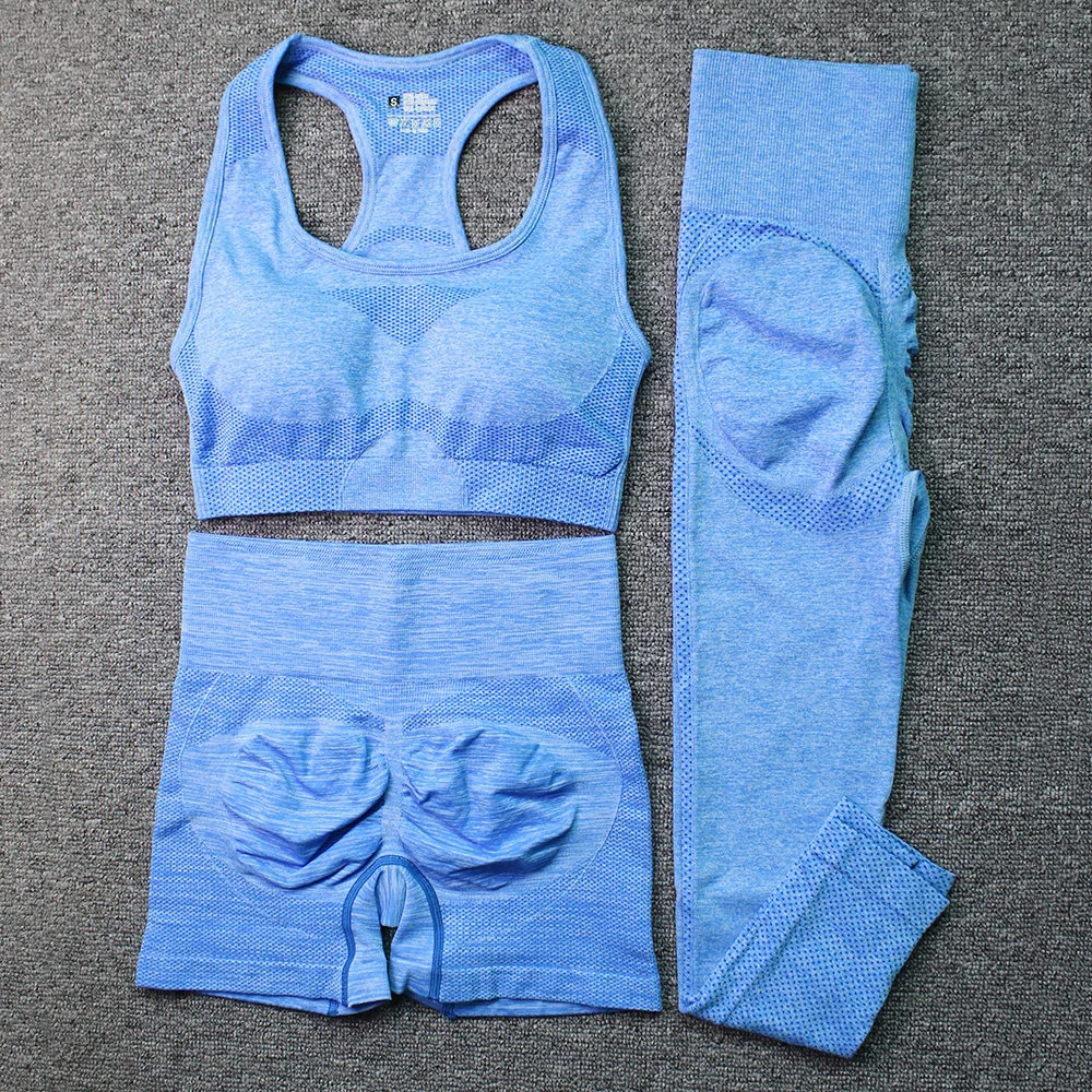 Seamless-Yoga-Set-For-Women-High-Waist-Booty-Leggings-Sexy-Scrunch-Butt-Shorts-Running-Sports ...