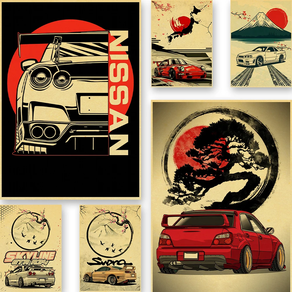 Nissan-Skyline-JDM-Auto-Kraft-Paper-Japan-Racing-Classic-Home-Decor ...