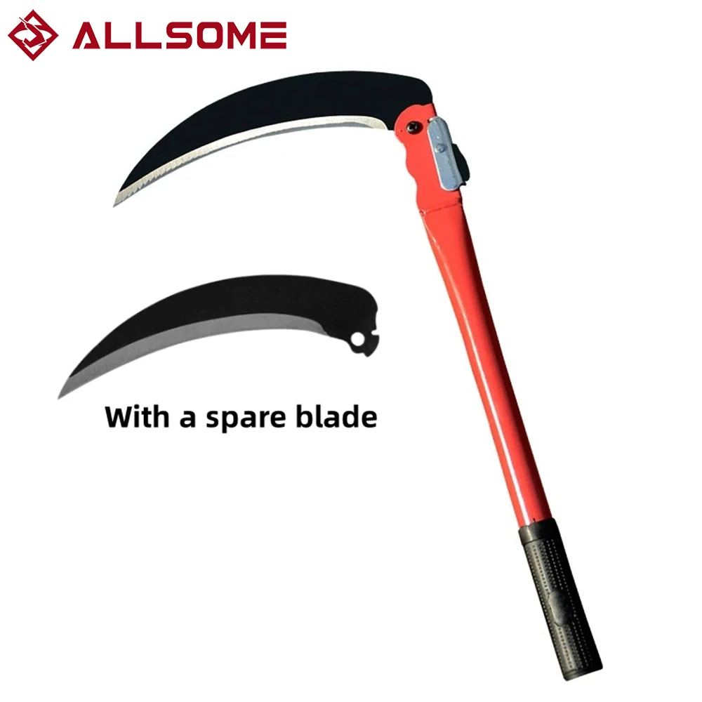 Garden Sickle Folding Sickle - Two Section Garden Scythe With Sheath ...