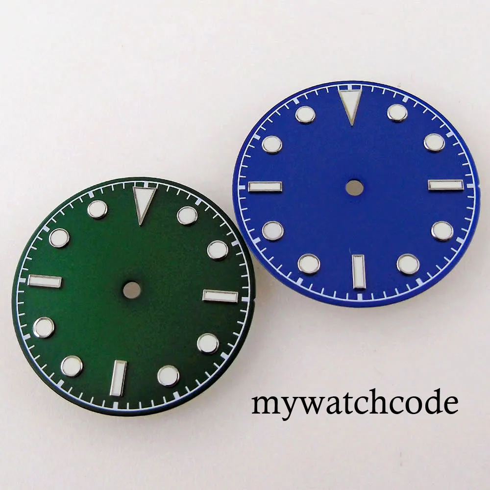 29mm Green/blue Watch Dial Face Luminous Fit Nh35a Nh36a Miyota82 ...