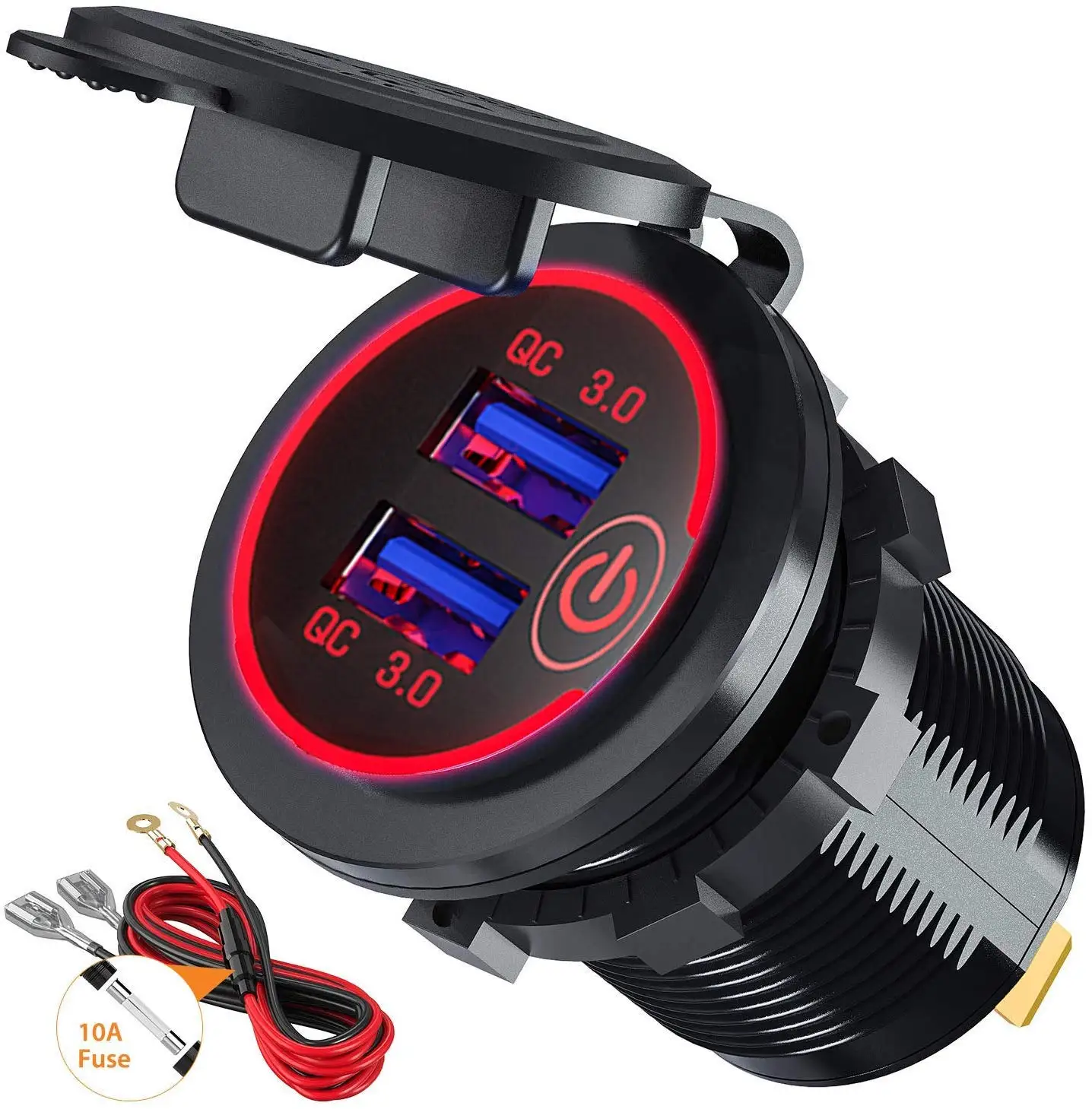 Quick Charge 3.0 Dual USB Fast Car Charger Socket 60W Waterproof 12V ...
