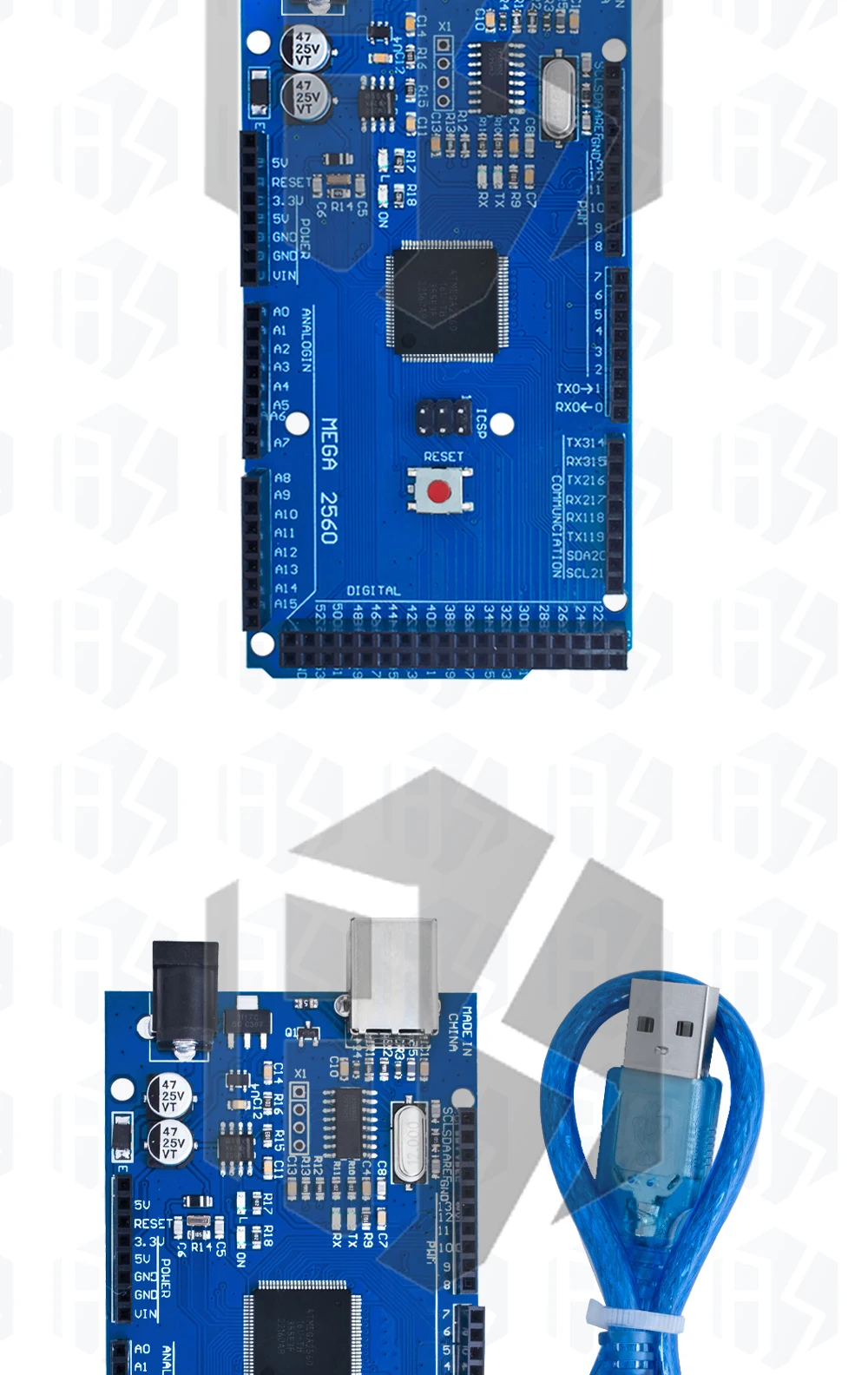 Чип Mega2560 ATMEGA16U2 / Pro Mini MEGA 2560 Mega + WiFi R3 ATmega2560 CH340G для Arduino Mega ...