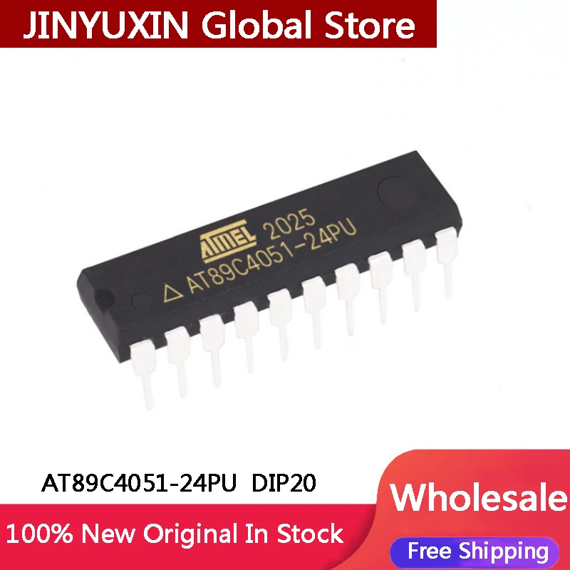 1-10Pcs New AT89C4051-24PU AT89C4051 8-bit microcontroller DIP20 IC ...