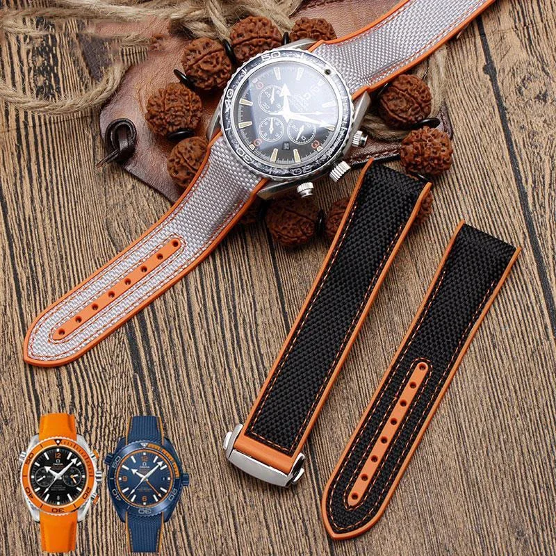 20mm 22mm Rubber Watch Band Fit For Omega Seamaster 300 Planet Ocean ...