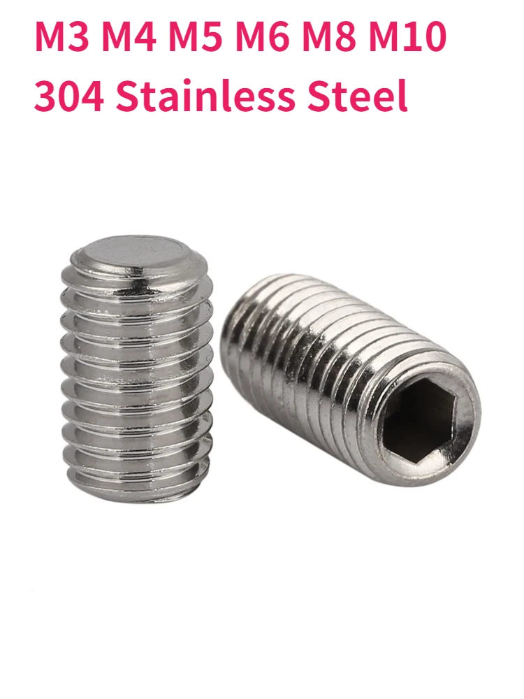 M3 M4 M5 M6 M8 M10 304 Stainless Steel Hex Hexagon Socket Flat Point