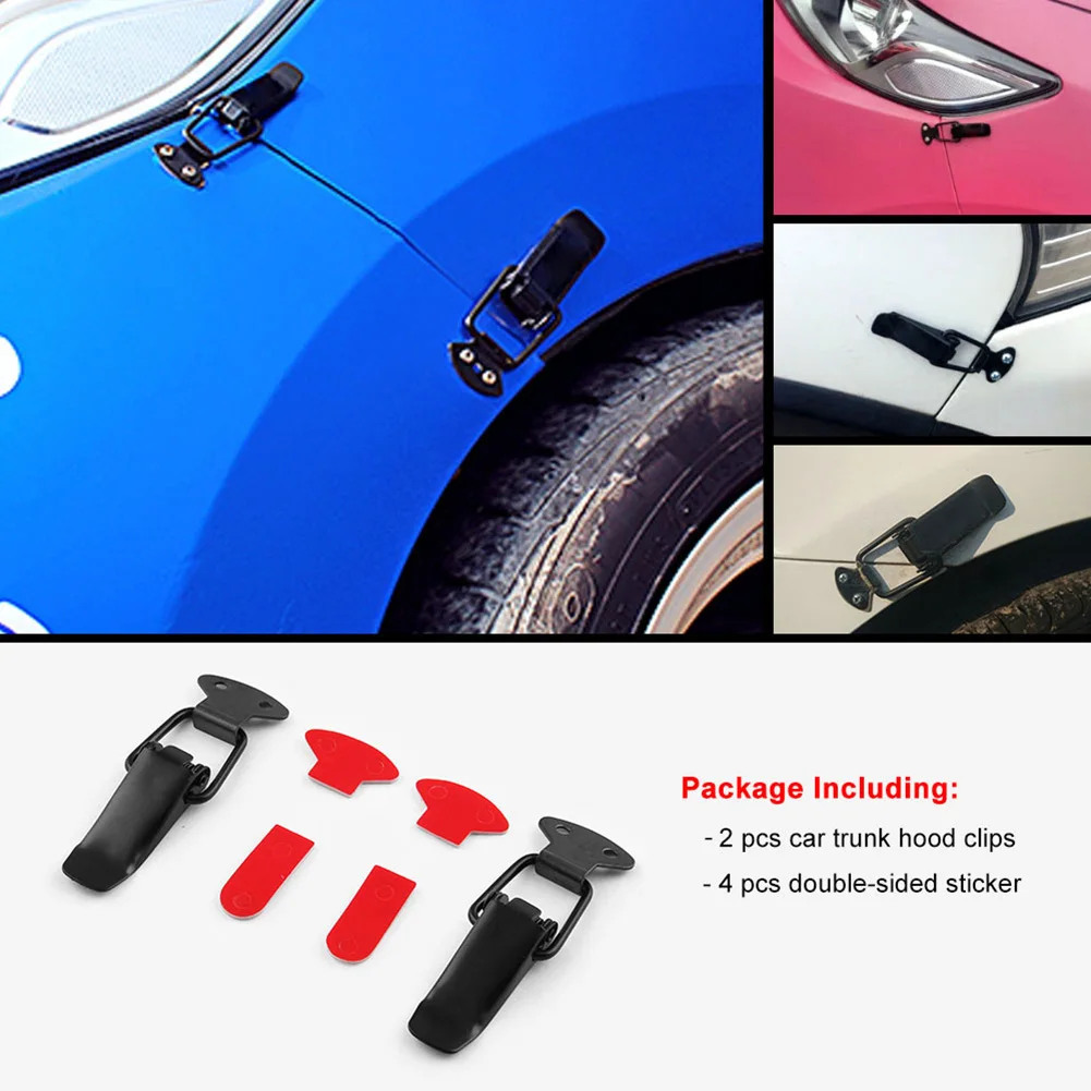 2-Pcs-Car-Bumper-Security-Hook-Car-Truck-Hood-Clip-Hasp-Lock-Clip-Kit ...
