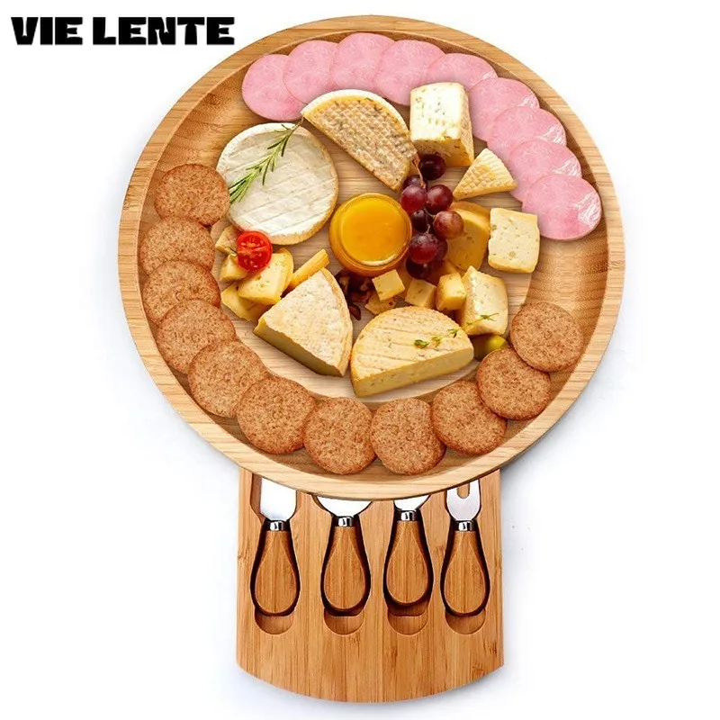 Bamboo-Cheese-Board-Set-With-Cheese-Knife-Portable-Outdoor-Dinner ...