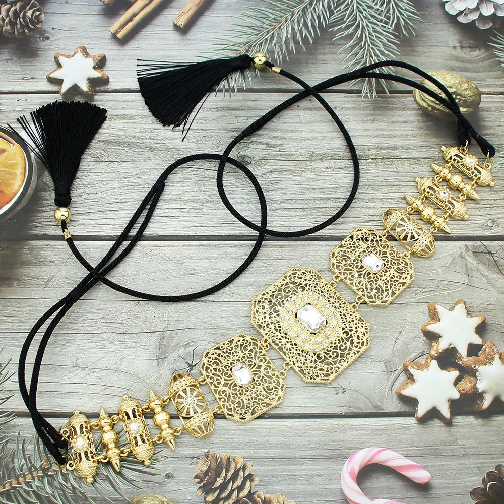 Chic-Morocco-Handmade-Ropes-Belt-Gold-Color-Women-Tassels-Hollow ...