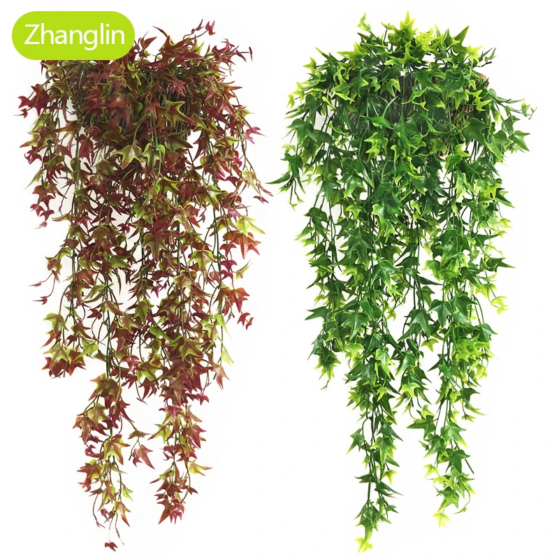 80cm-Artificial-Plant-Red-Maple-Leaf-Ivy-Home-Decor-Green-Creeper-Leaf ...