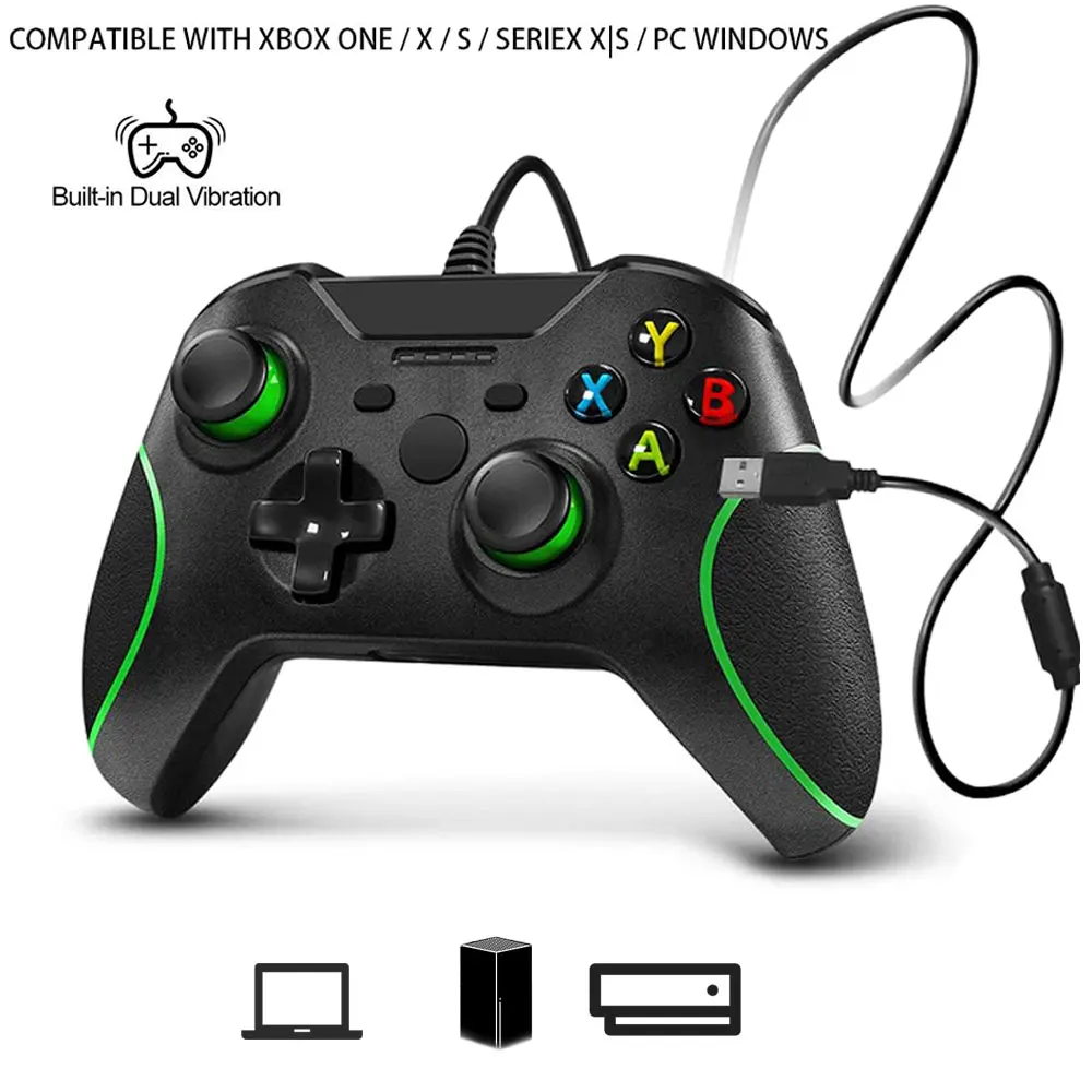 USB-Wired-Gaming-Controller-para-Xbox-One-Video-Game-Joypad-Controlador ...