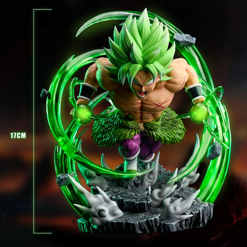 Bandai-Dragon-Ball-Angry-GK-Broly-Anime-Figure-SHFiguart-Green-Hair-Two ...