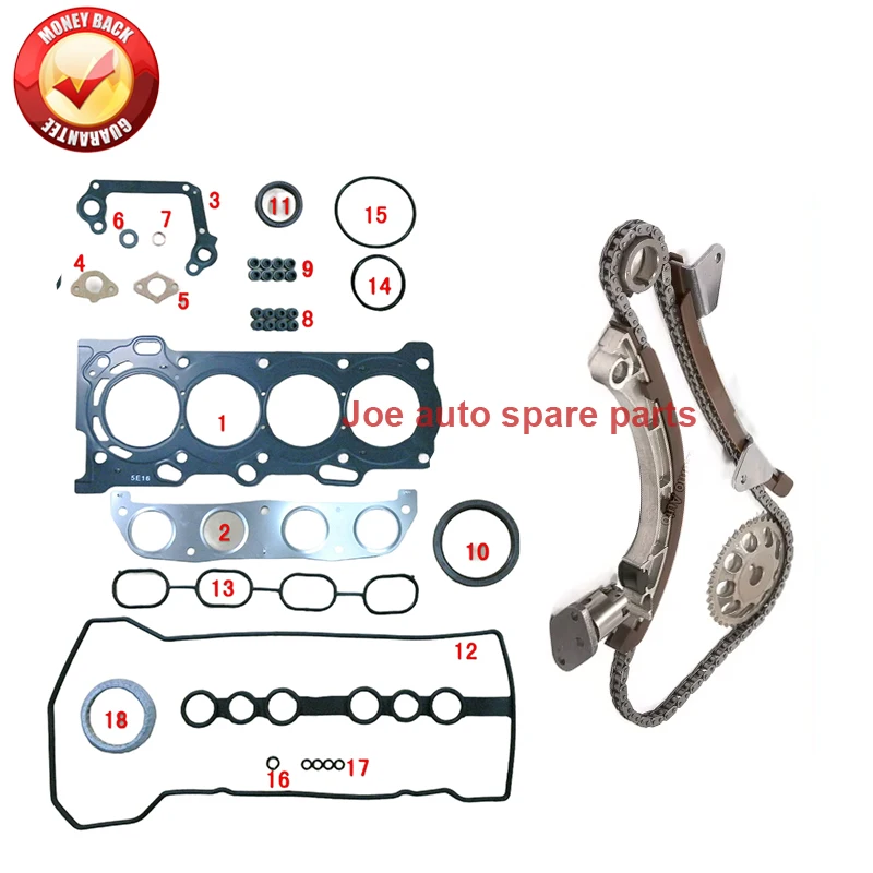 1zz 1zzfe Engine Full gasket set Engine Timing Chain Tensioner Kit for ...
