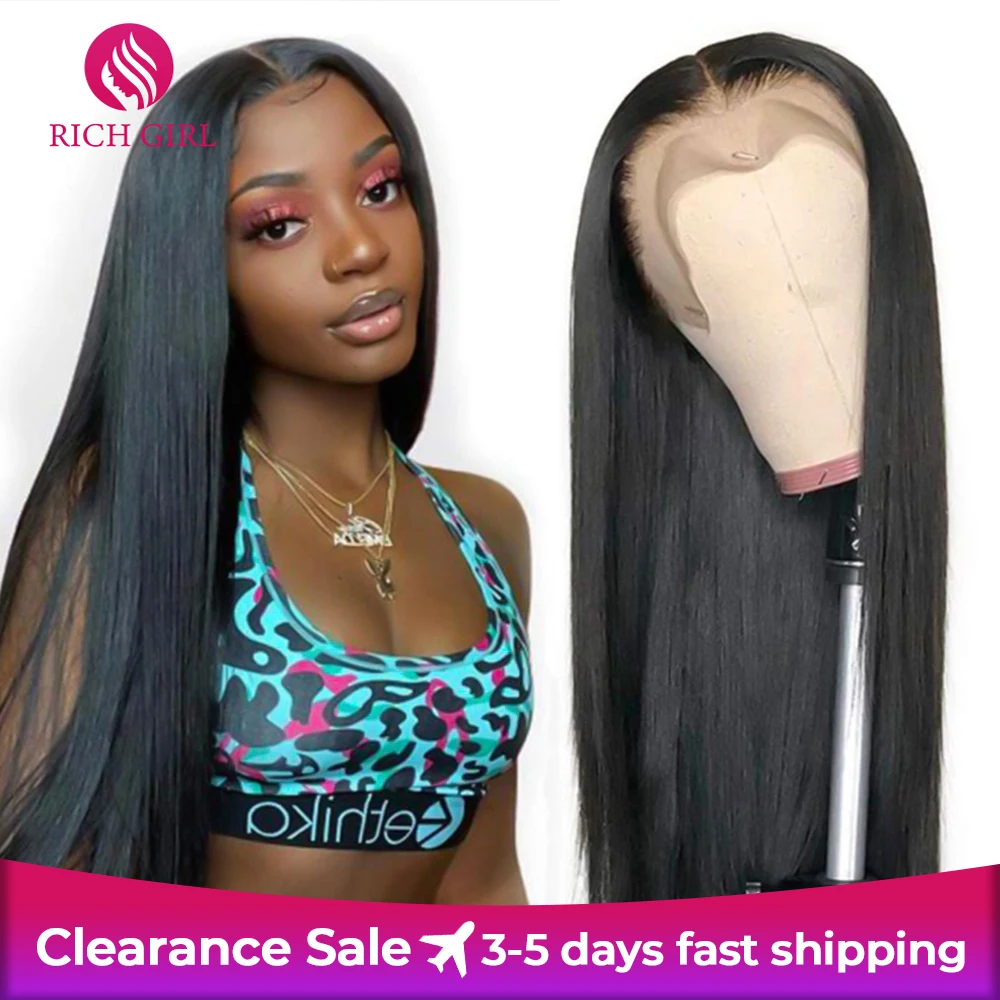 13x4 Lace Frontal Human Hair Wig HD Transparent Lace Front Wig Pre ...