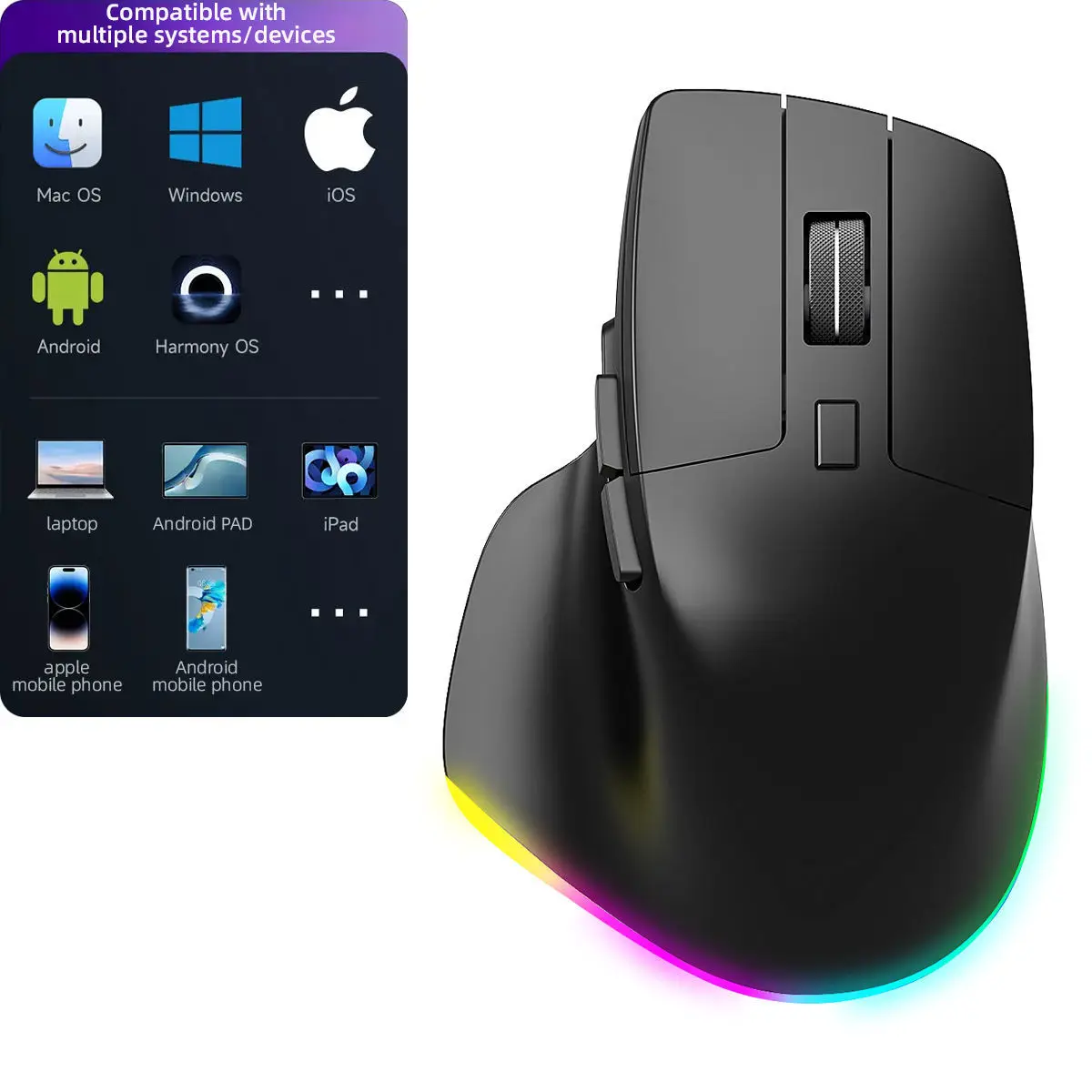 2-4G-Bluetooth-Wireless-Mouse-Ergonomics-Gaming-Mouse-Optical-RGB ...