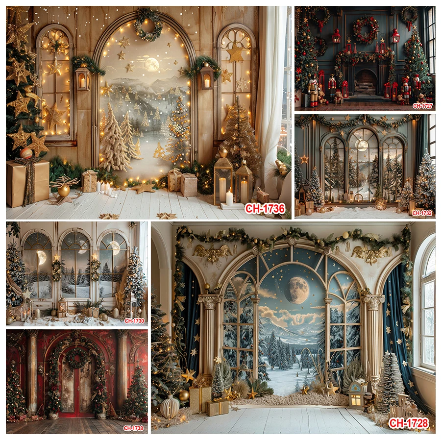 Christmas-Background-Photography-Moon-Xmas-Tree-Gift-Backdrop-Stand ...