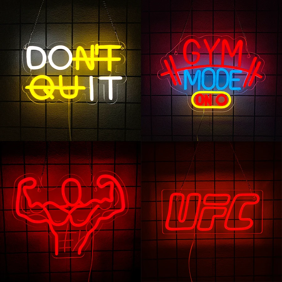 Letrero de neón de la serie Fitness para decoración de pared, luz de ...