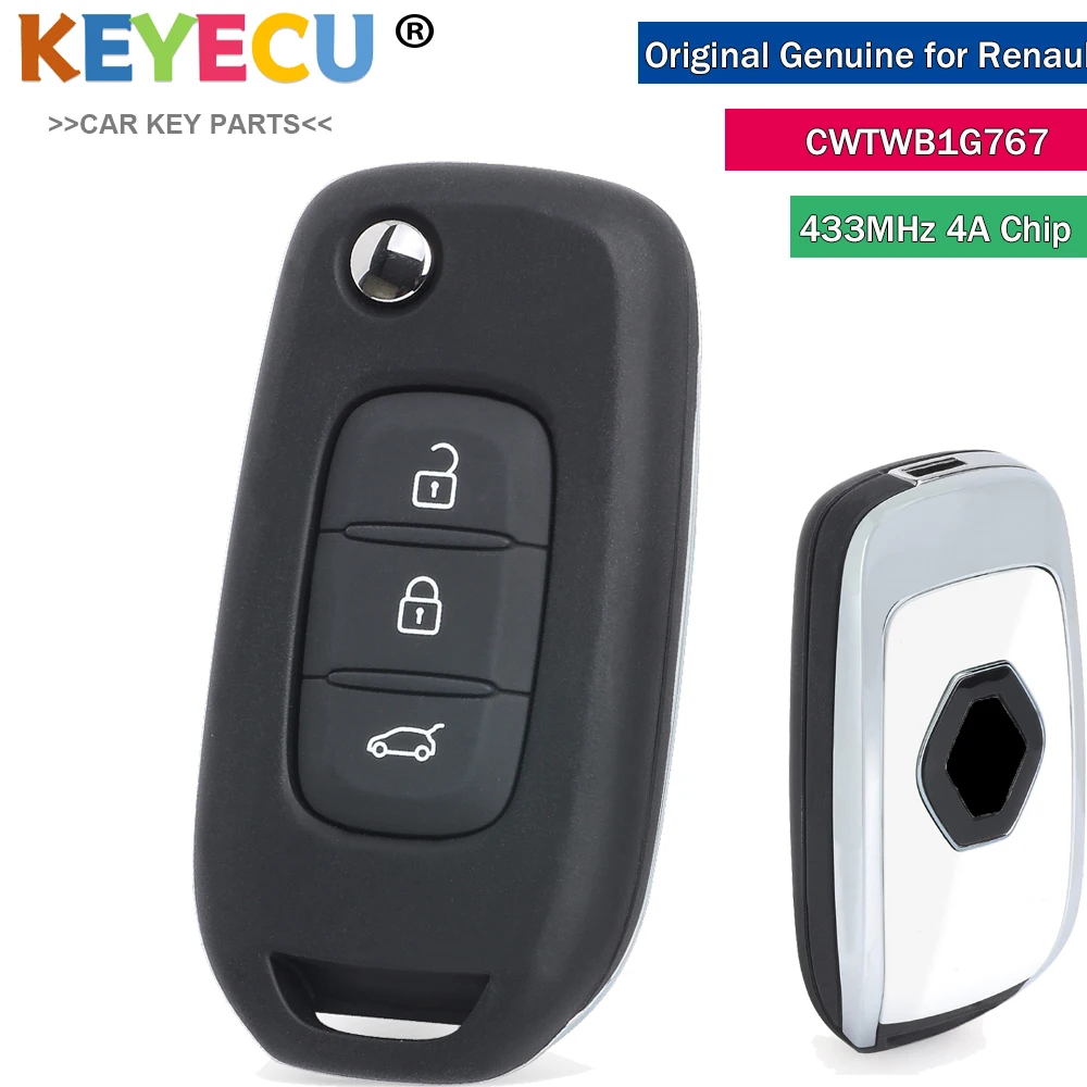Original-Genuine-3-Button-434MHz-FSK-Flip-Remote-Key-For-Renault-Megane ...