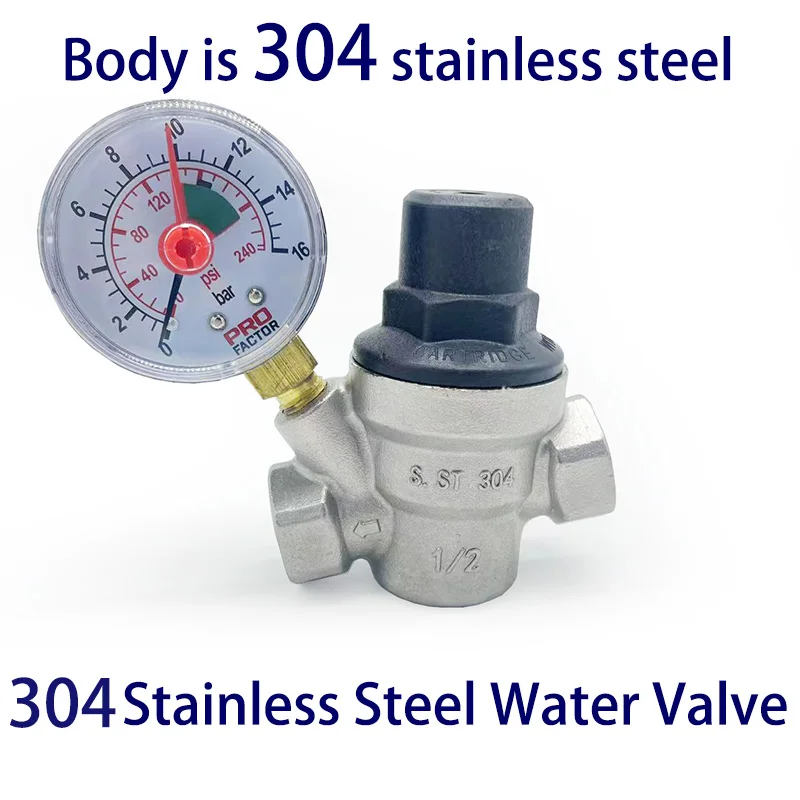 304-Stainless-Steel-Water-Pressure-Reducing-Valve-RegulatorDN15-DN20 ...