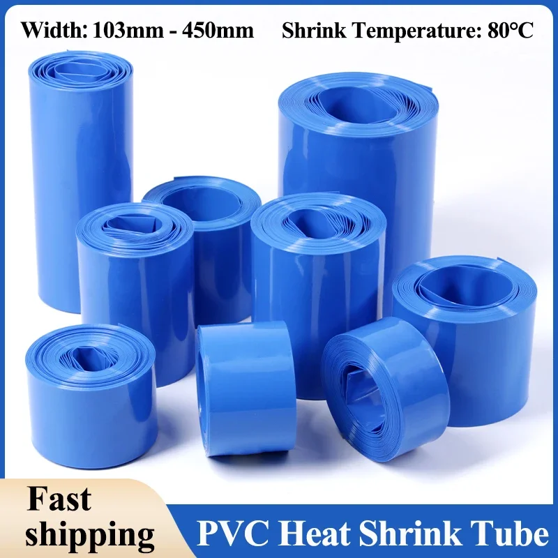 1/2/5m PVC Heat Shrink Tube 18650 Lipo Battery Pack 103mm ~ 450mm ...